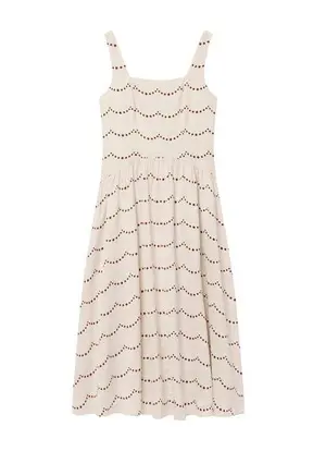 Mint Velvet Spot Print Midi Dress With Thin Straps
