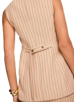 Mint Velvet Pinstripe Longline Waistcoat