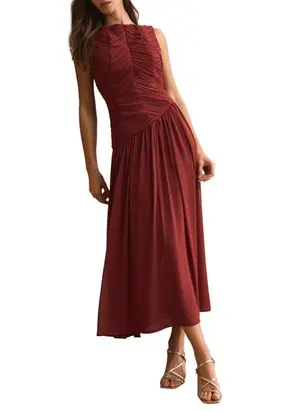 Mint Velvet Ruched Detail Midi Dress