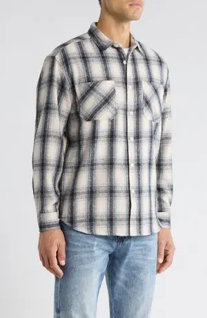 925 ORIGINALS Oversize Coastal Plaid Button-up Flannel Shirt