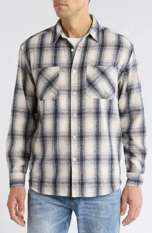 925 ORIGINALS Oversize Coastal Plaid Button-up Flannel Shirt