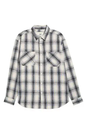 925 ORIGINALS Oversize Coastal Plaid Button-up Flannel Shirt