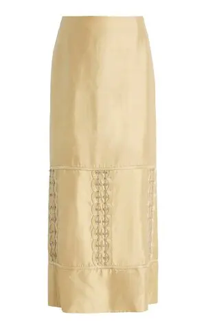 KALLMEYER Reed Silk Maxi Skirt - Gold