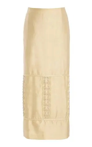 KALLMEYER Reed Silk Maxi Skirt - Gold