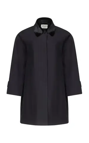 FFORME Agnes Linen-cotton A-line Car Coat - Black