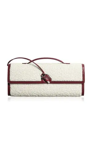 Bottega Veneta Andiamo Raffia And Leather Clutch