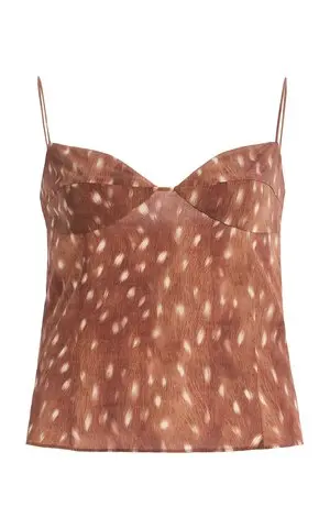 ST. AGNI Printed Crepe Cami Top - Brown