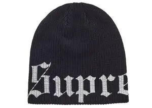 Supreme Old English Printed Beanie Ss26 - Black