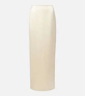 THE ROW Kiernan Silk Satin Maxi Skirt - White
