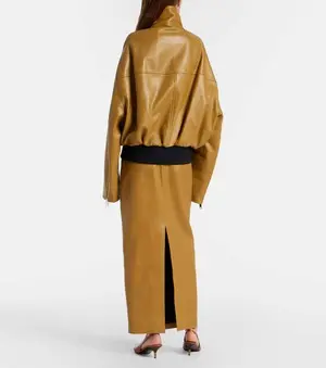 Khaite Winton Maxi Leather Skirt - Brown