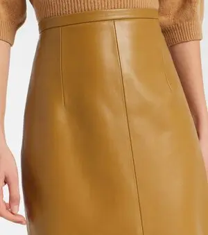 Khaite Winton Maxi Leather Skirt - Brown