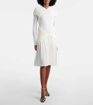 FERRAGAMO Ruched Crêpe Jersey Midi Dress
