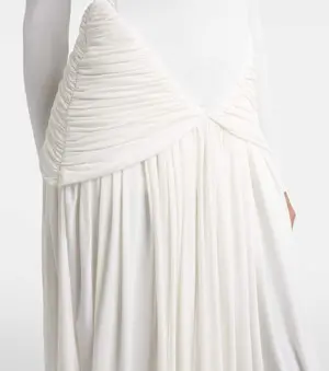 FERRAGAMO Ruched Crêpe Jersey Midi Dress