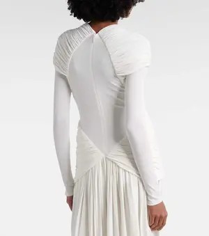 FERRAGAMO Ruched Crêpe Jersey Midi Dress