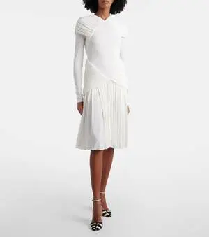 FERRAGAMO Ruched Crêpe Jersey Midi Dress