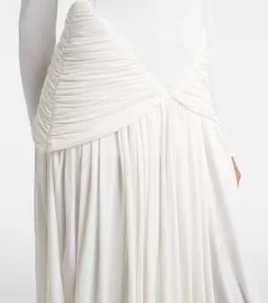 FERRAGAMO Ruched Crêpe Jersey Midi Dress