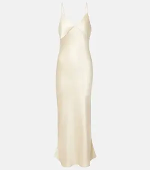 THE ROW Barika Silk Satin Slip Dress - White