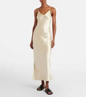 THE ROW Barika Silk Satin Slip Dress - White