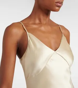 THE ROW Barika Silk Satin Slip Dress - White