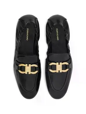 FERRAGAMO Jodie Metallic Leather Loafers