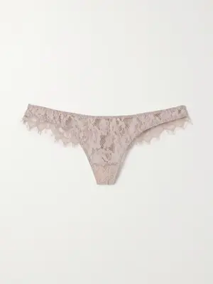 COCO DE MER Aurelia Corded Lace Thong - Pink