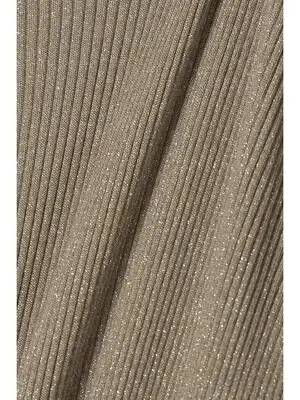 Brunello Cucinelli Metallic Ribbed Cashmere-blend Top