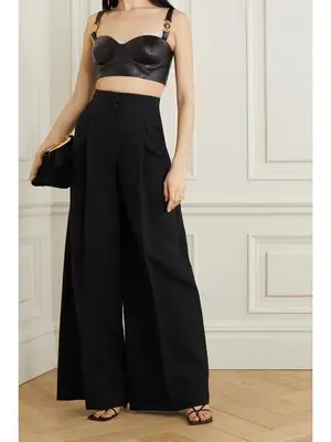 Versace Icons Embellished Leather Bustier Top
