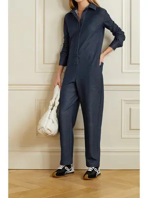 Max Mara Oggetti Cotton-blend Chambray Jumpsuit