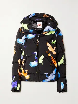 JETSET Julia Hooded Quilted Printed Ski Jacket
