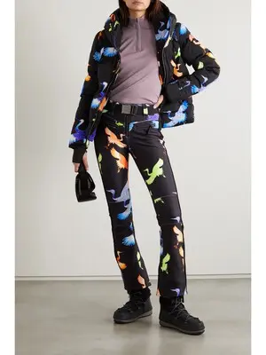 JETSET Julia Hooded Quilted Printed Ski Jacket