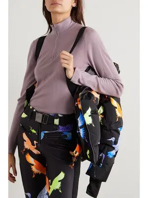 JETSET Julia Hooded Quilted Printed Ski Jacket
