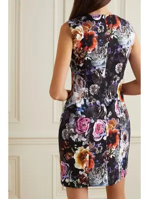 Adam Lippes Floral Print Stretch Cotton-twill Mini Dress