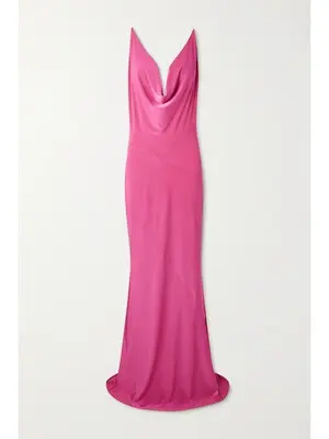 16Arlington Etna Draped Stretch-satin Gown