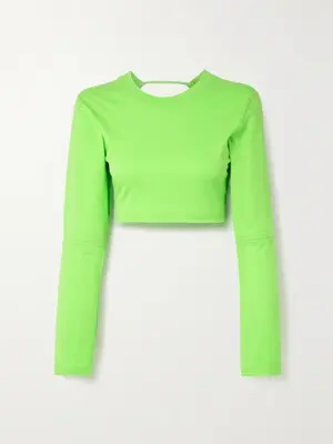 Jacquemus Piccola Cropped Cotton-jersey Top - Green