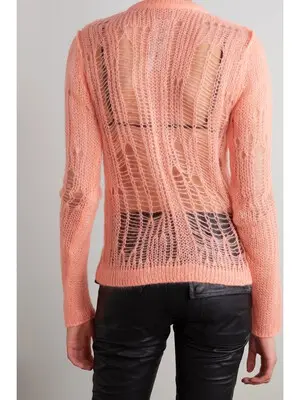 Rick Owens Distressed Open-knit Sweater