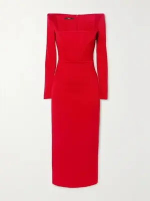 Alex Perry Dellen Satin-crepe Midi Dress
