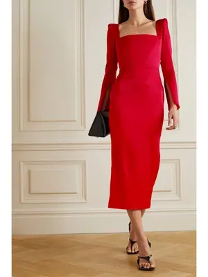 Alex Perry Dellen Satin-crepe Midi Dress