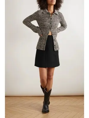 Chloé Paneled Wool-felt Mini Skirt