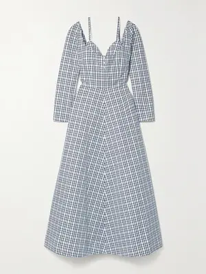 Rosie Assoulin Dancer Layered Checked Cotton-twill Midi Dress