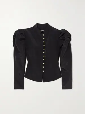 Batsheva Song" Faux Pearl-embellished Faille Blouse
