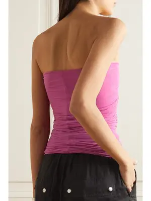 Rick Owens Prong Strapless Ruched Cutout Top
