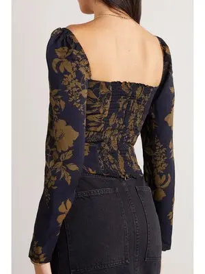 REFORMATION Demi Floral-print Crepe De Chine Blouse