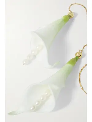 Cult Gaia Calla Gold-tone Pearl Earrings