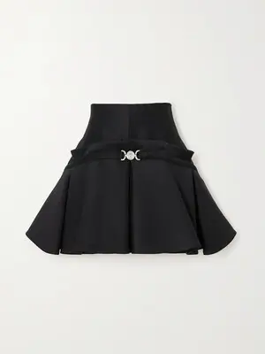 Versace Embellished Wool And Silk-satin Mini Skirt