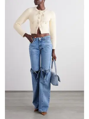 SELF-PORTRAIT Cropped Embellished Cardigan