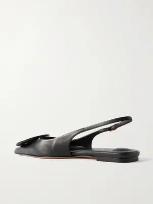 Jacquemus Duelo Embellished Leather Slingback Flats