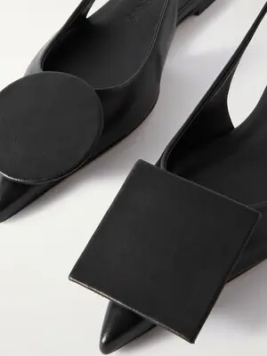 Jacquemus Duelo Embellished Leather Slingback Flats