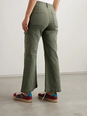 Paige Carly High-rise Cotton-blend Wide-leg Cargo Pants