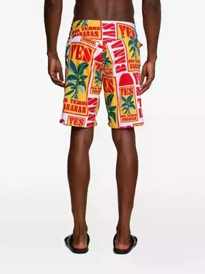 AMIR SLAMA Leaf-print Deck Shorts