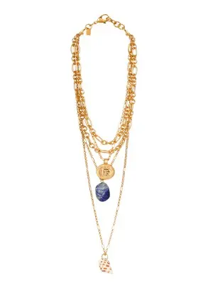 Balmain Long Charms Necklace - Gold
